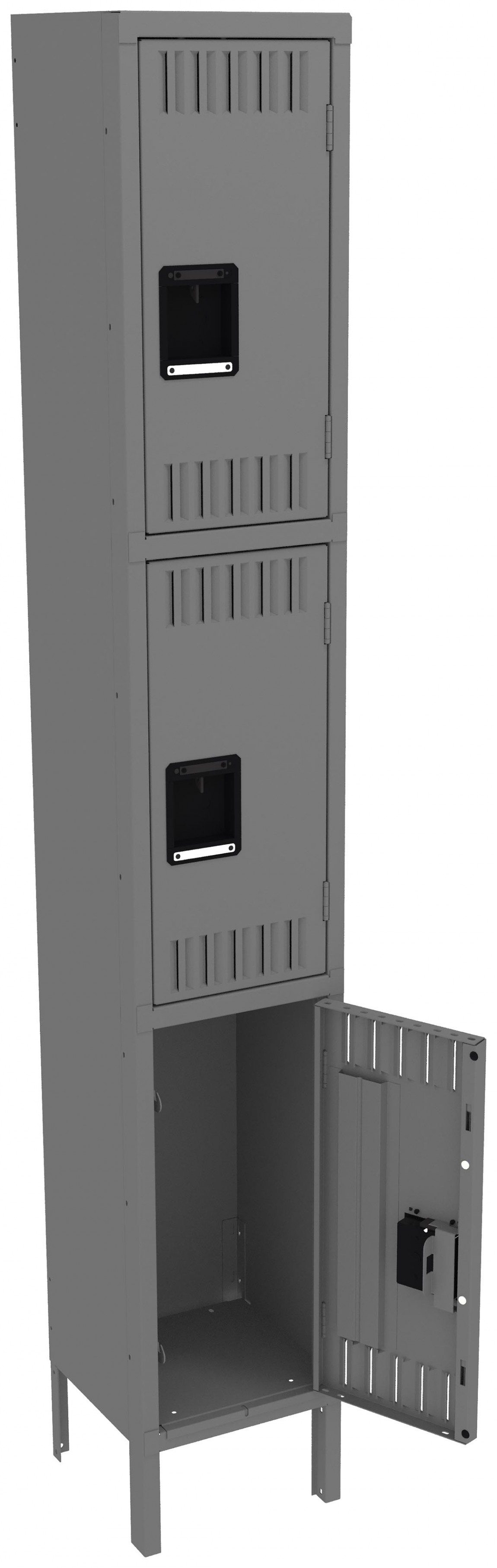 Medium Grey Triple Stack Lockers with Legs | Standard by Tennsco