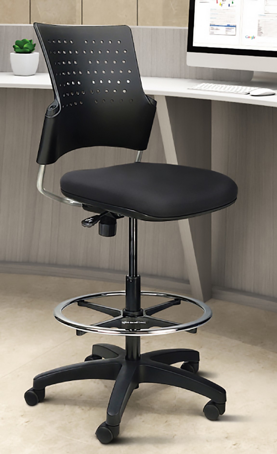 Black Compact Office Stool | Snap by Buzz Seating