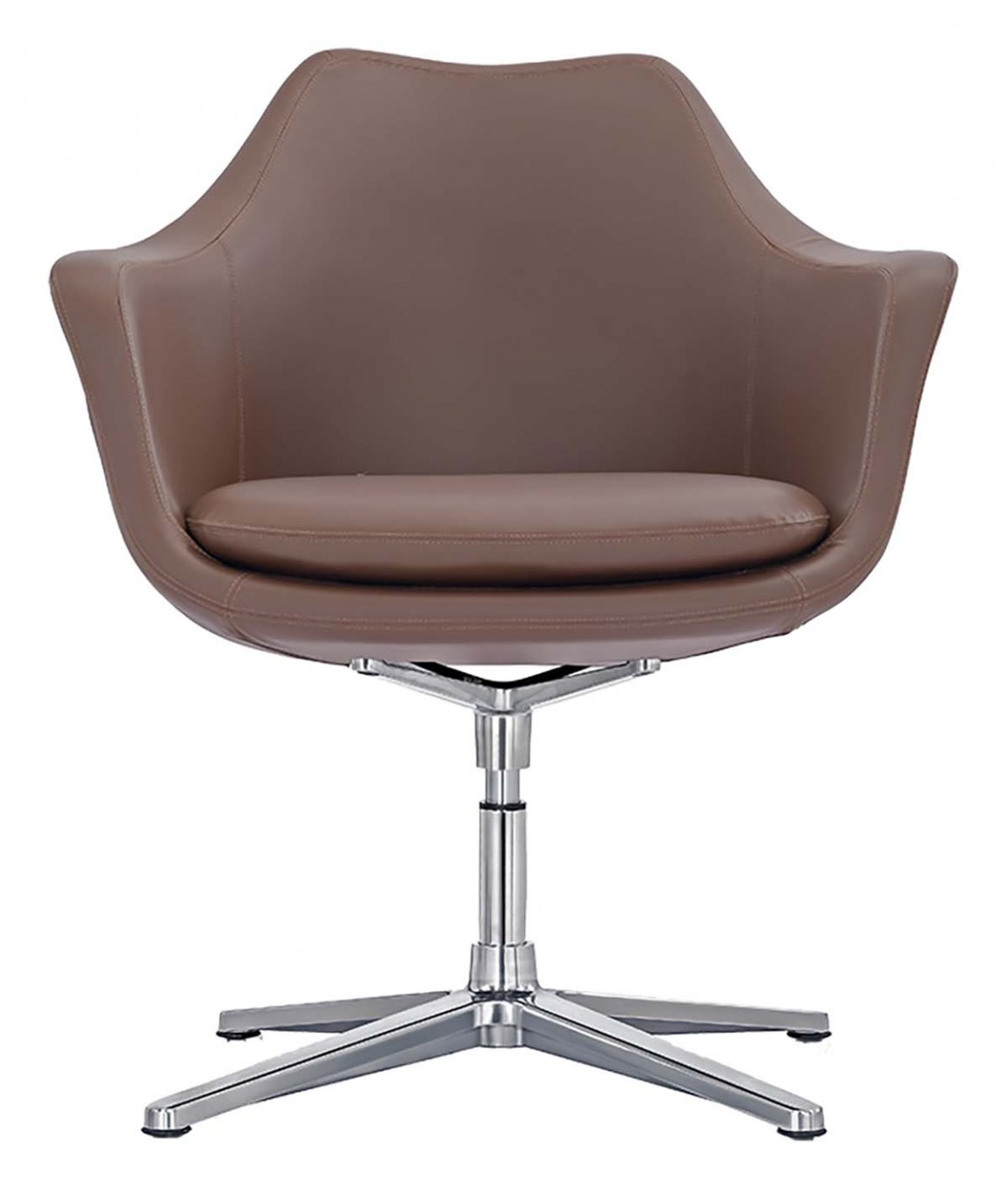 Brown Flared Faux Leather Chair | LOD by Buzz Seating