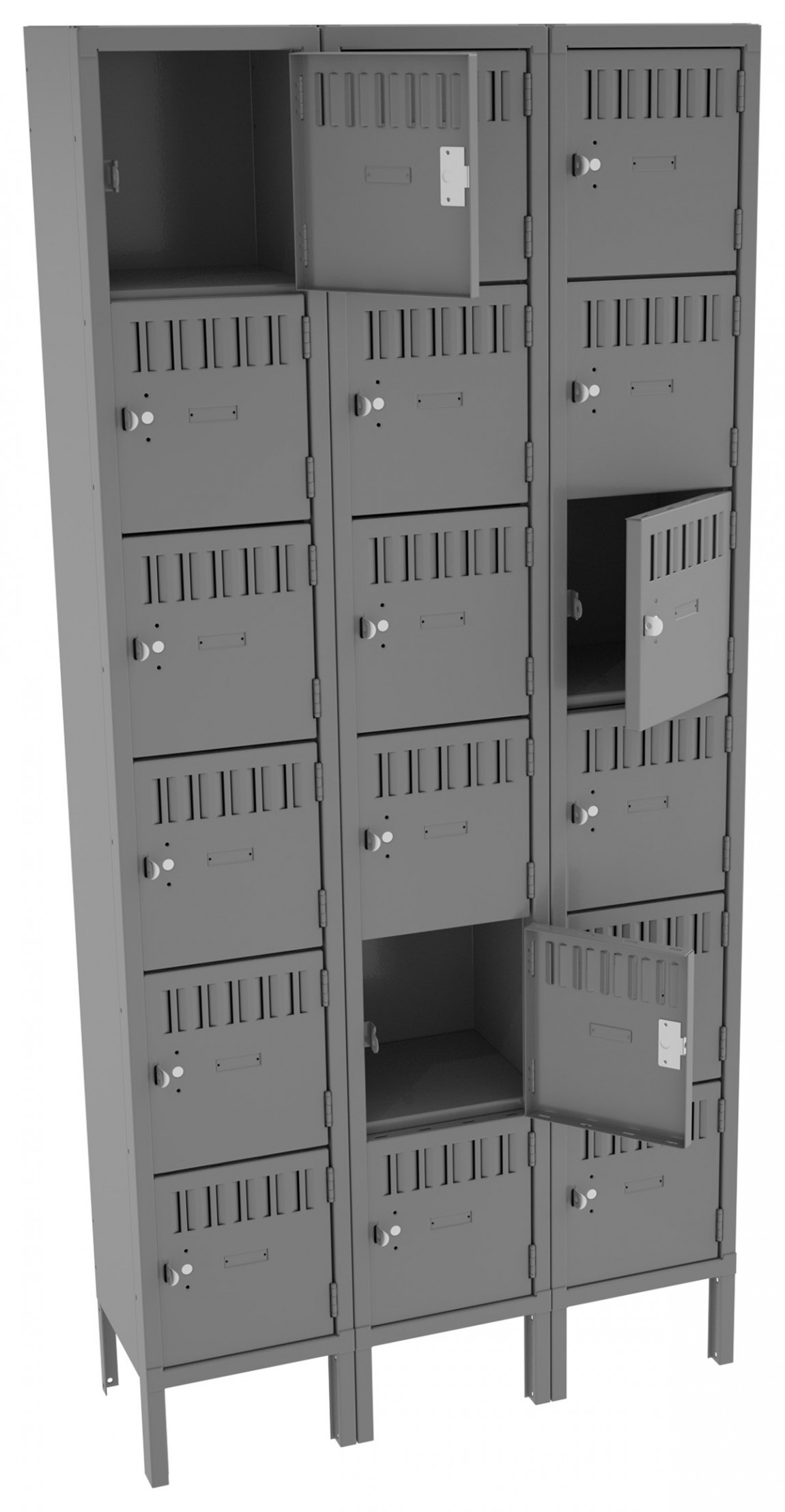 Medium Grey Eighteen Box Lockers | Standard by Tennsco