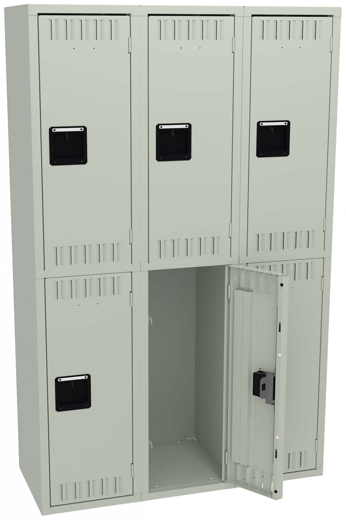 Light Grey Three Double-Tier Lockers | Standard by Tennsco
