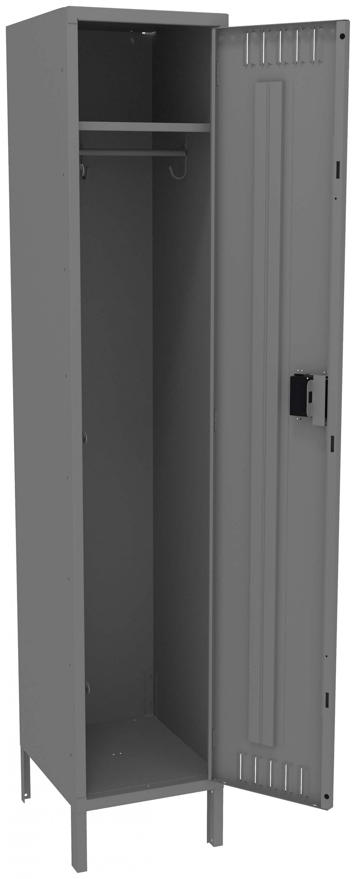 Medium Grey Large Single Locker with Legs | Standard by Tennsco