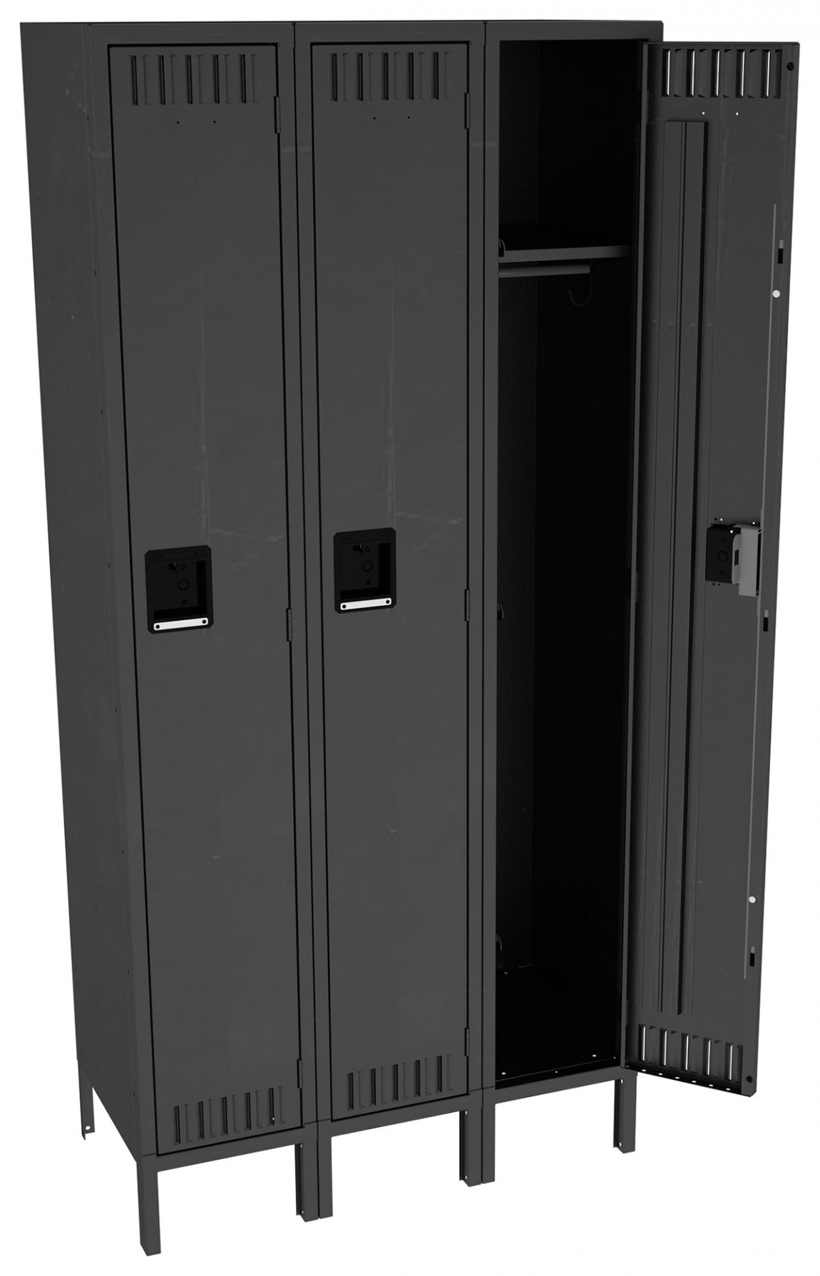 Black Tall Triple Lockers with Legs | Standard by Tennsco