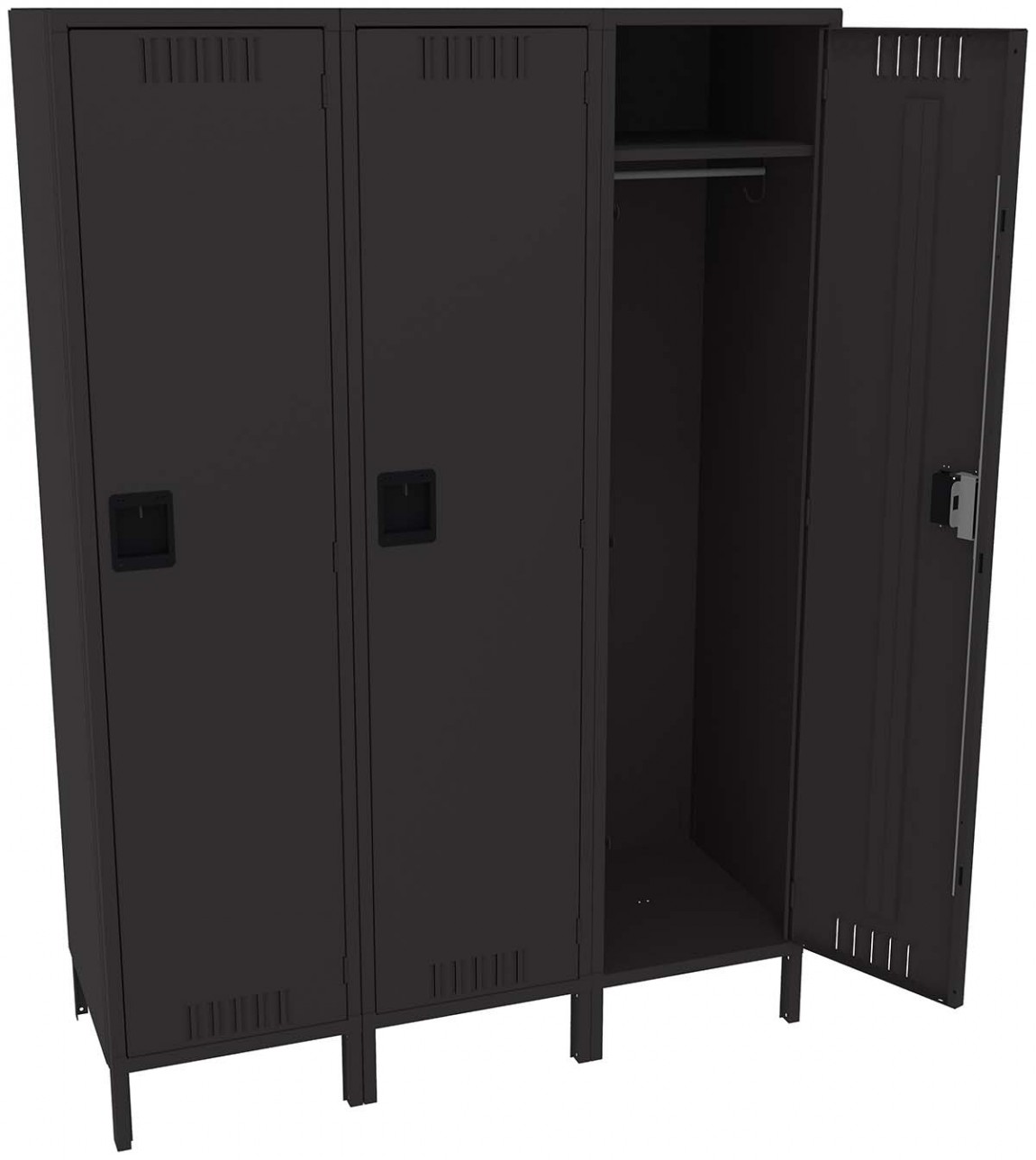 Black Oversized Triple Lockers with Legs | Standard by Tennsco