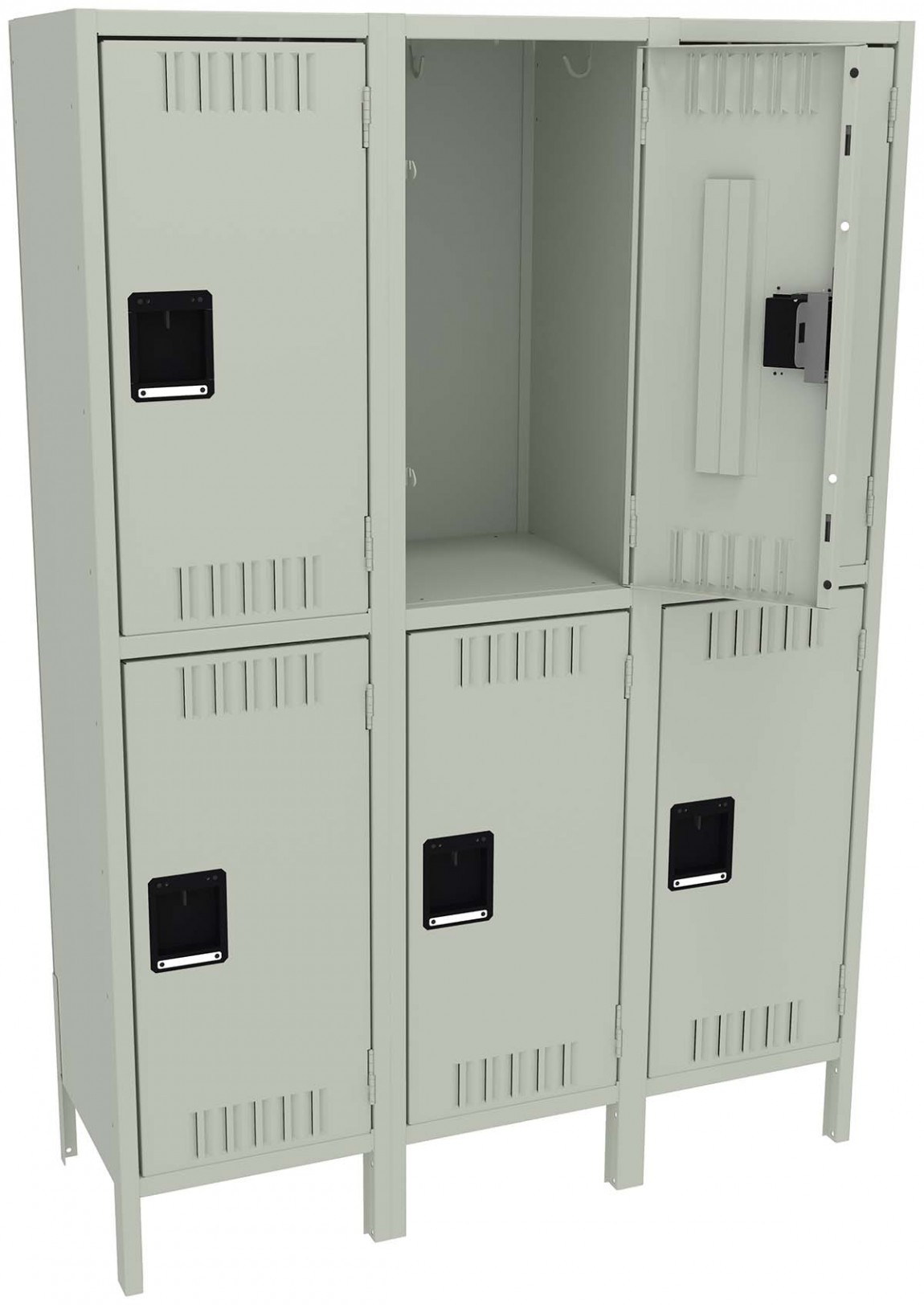 Light Grey Three Double-Tier Lockers with Legs | Standard by Tennsco