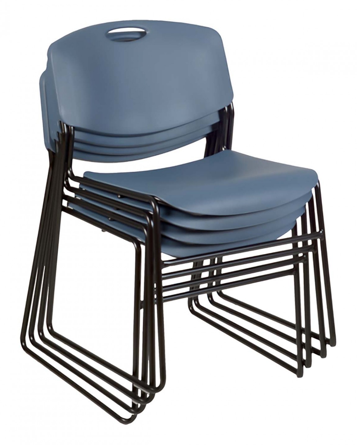 Blue Plastic Stacking Chair - Set of 4 | Zeng by Regency
