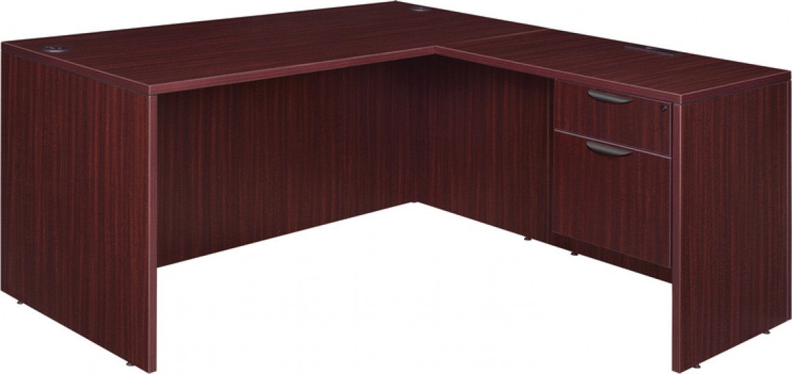 Mahogany L Shaped Desk with Suspended Pedestal | Legacy by Regency