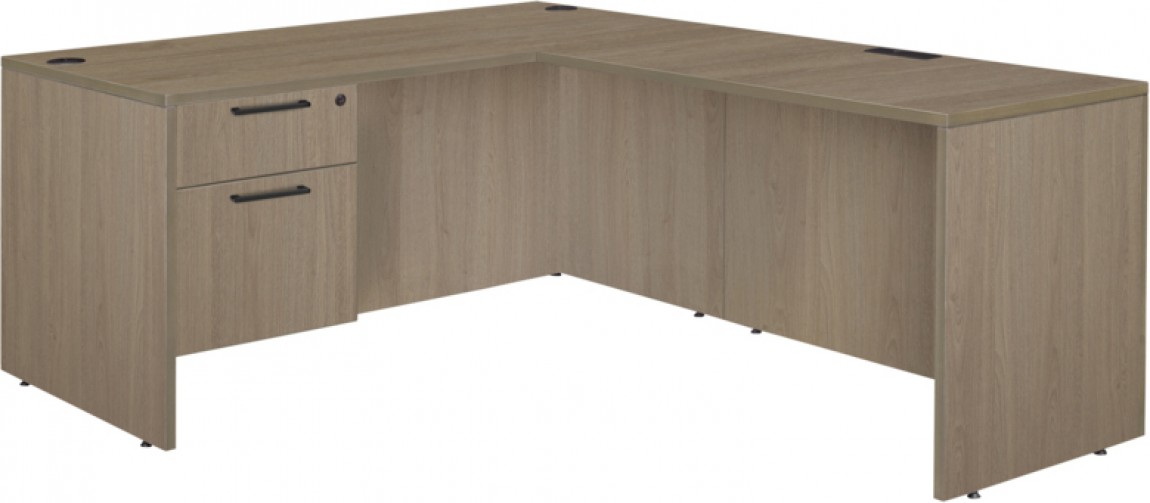Cherry L Shaped Desk with Suspended Pedestal | Legacy by Regency