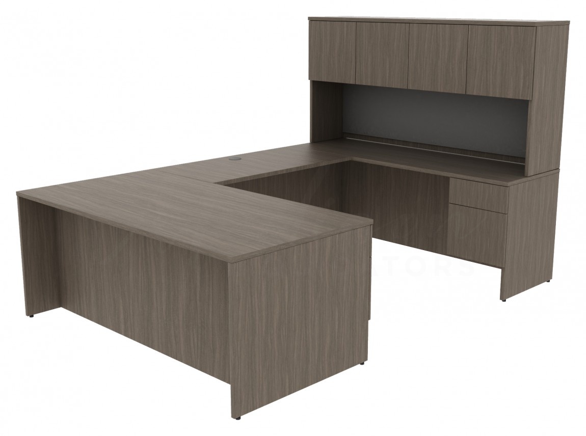 Fossil U Shaped Desk with Hutch and Drawers | Concept 400E by Groupe ...