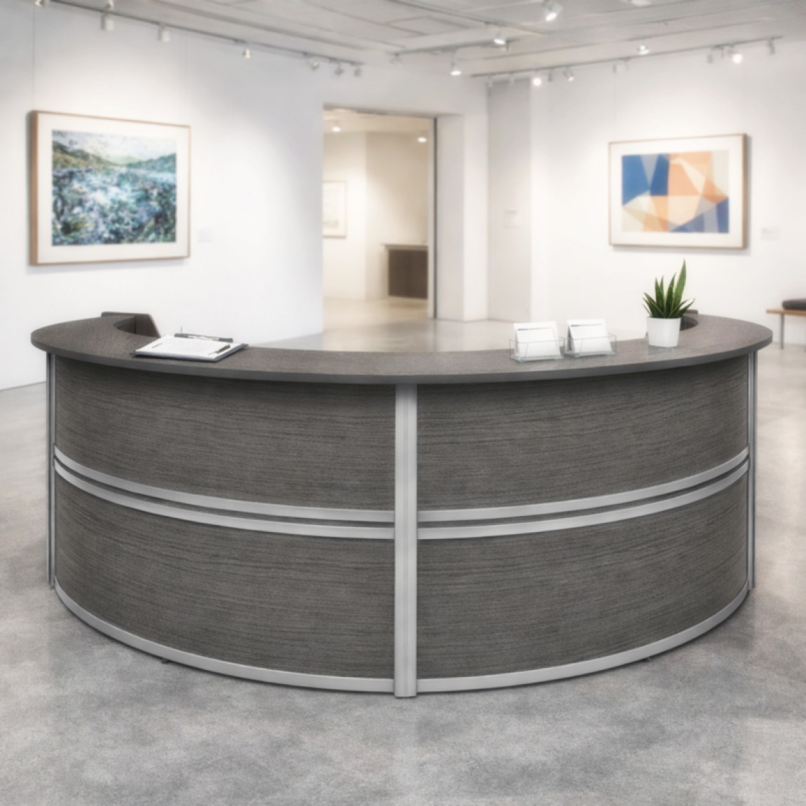 Grey Front Reception Desk | Marque by Regency
