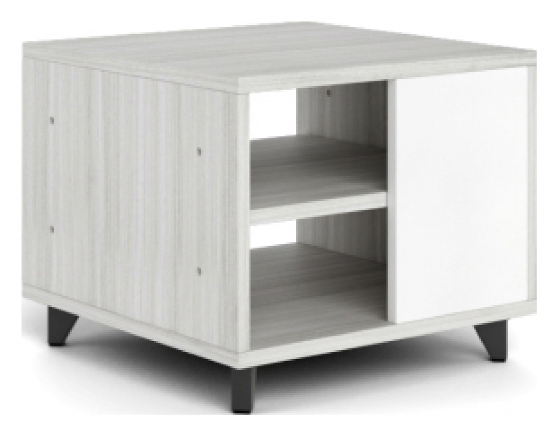 Blanc De Gris End Table with Shelves | Potenza by Corp Design
