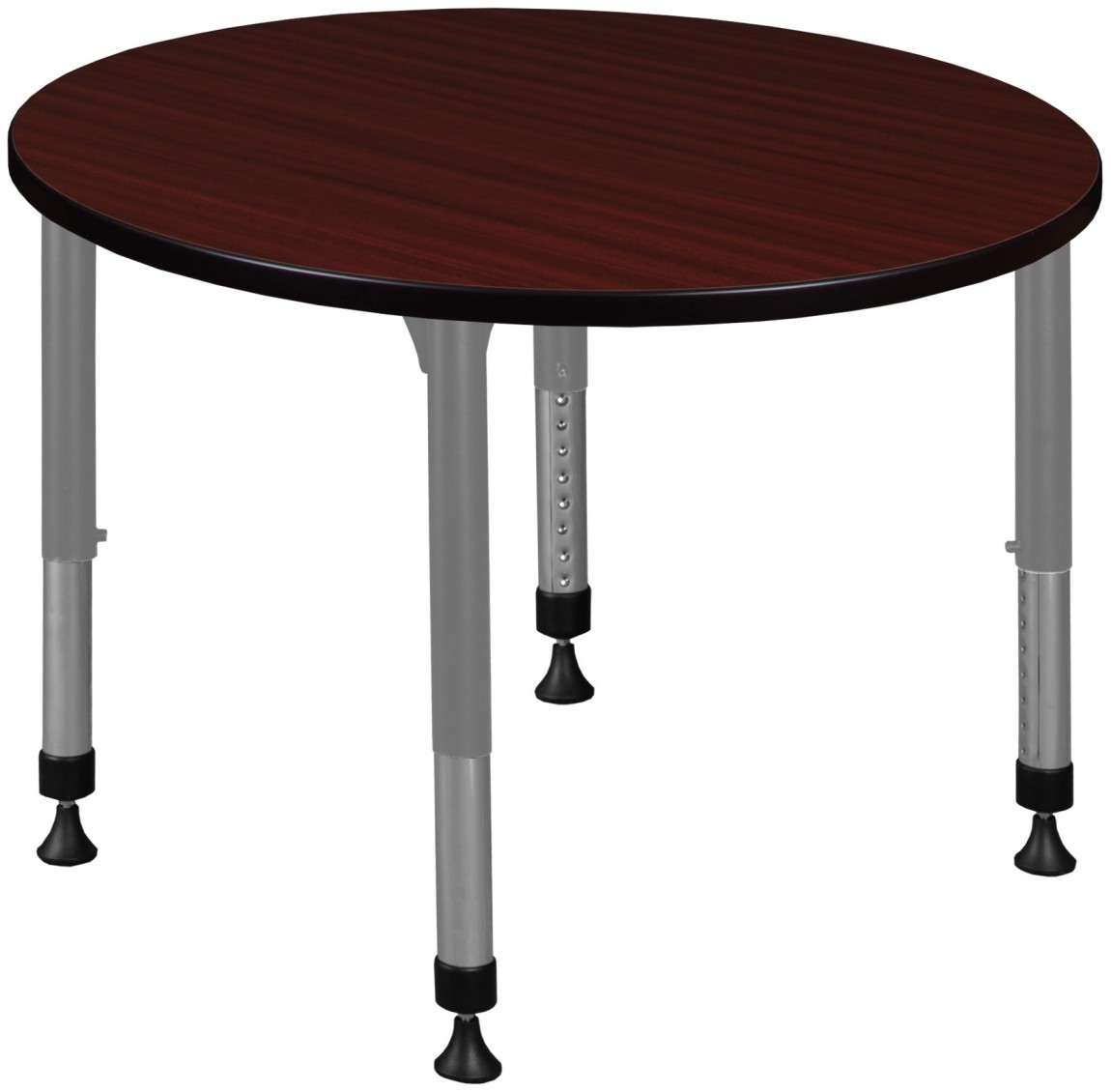 Mahogany Adjustable Height Round Student Table | Kee by Regency
