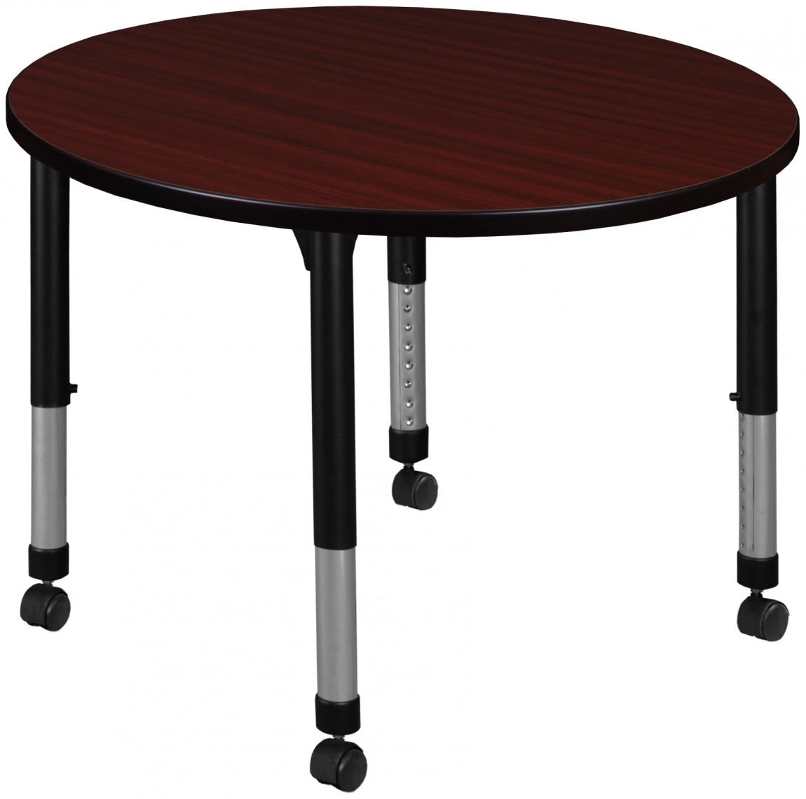 Mahogany Rolling Adjustable Classroom Table | Kee by Regency