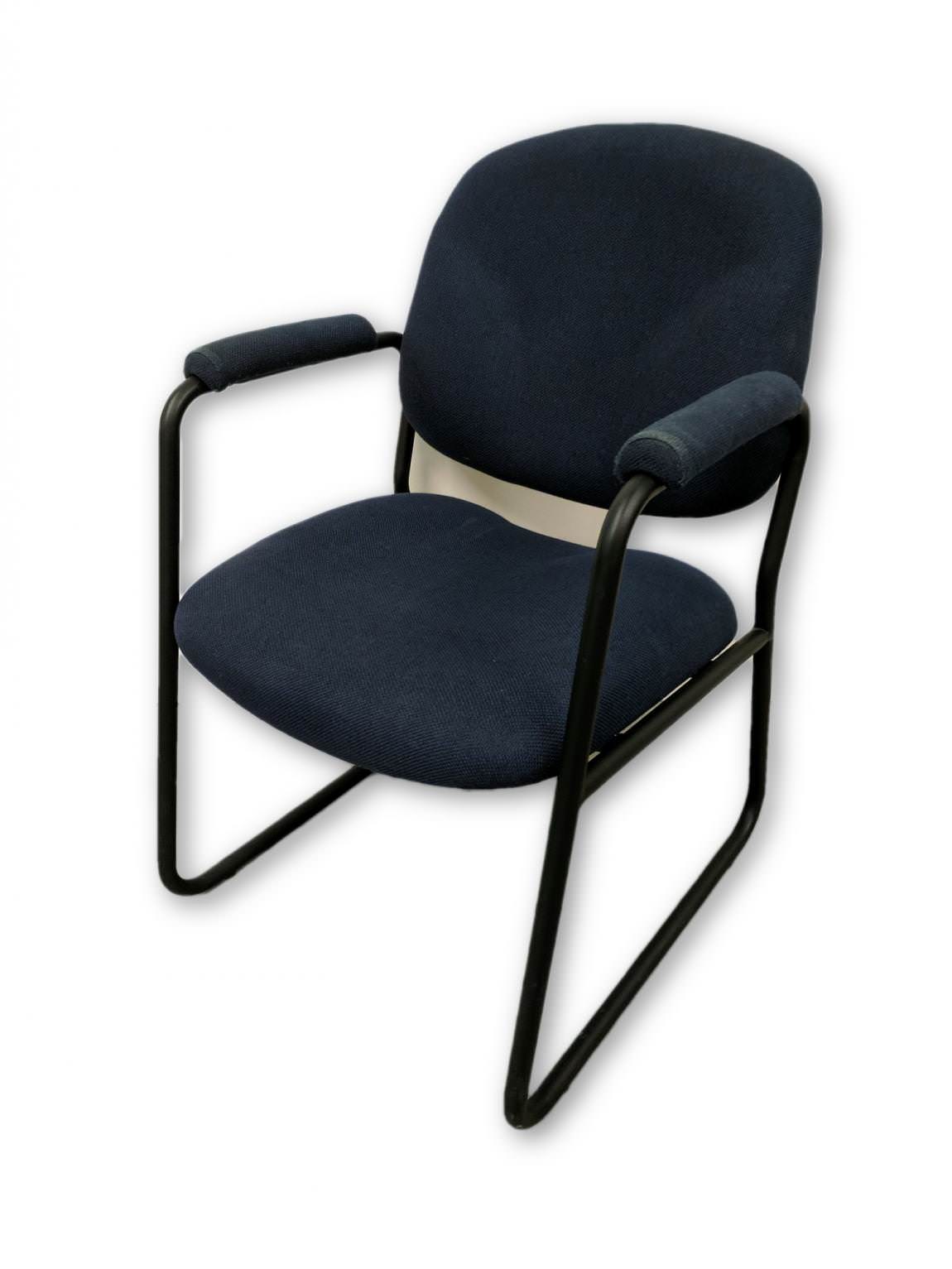 Blue Guest Chairs with Black Steel Frame