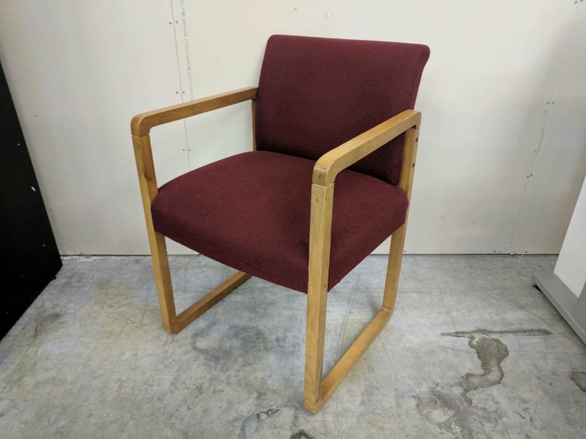 Red Red Guest Chairs with Wood Frame