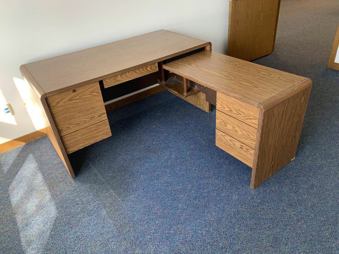 Walnut L Shaped Desk