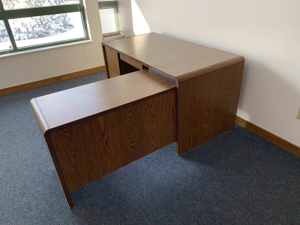 Walnut L Shaped Desk