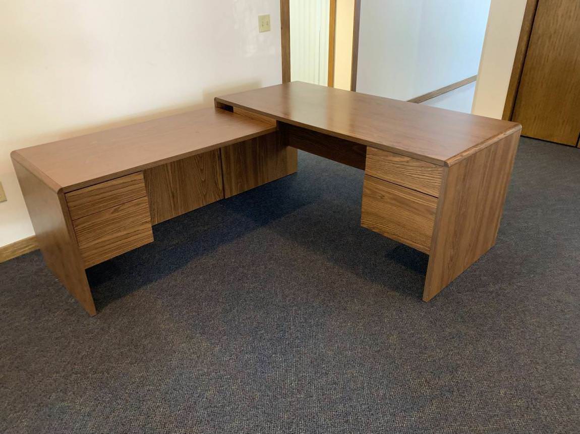 Walnut L Shaped Desk by Global