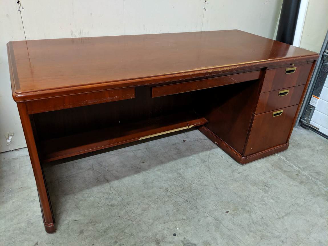 Cherry Solid Wood Cherry Desk with Drawers