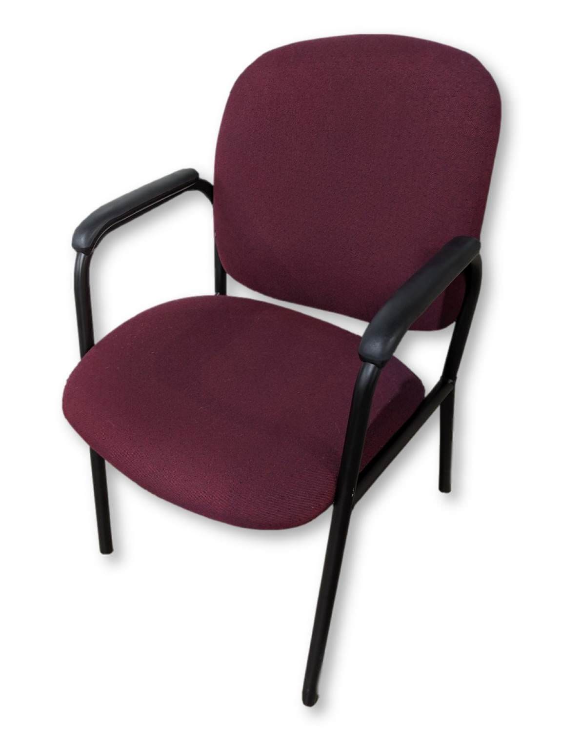 Red Guest Chairs with Black Metal Frame