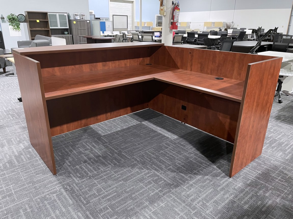 Cherry L Shaped Reception Desk