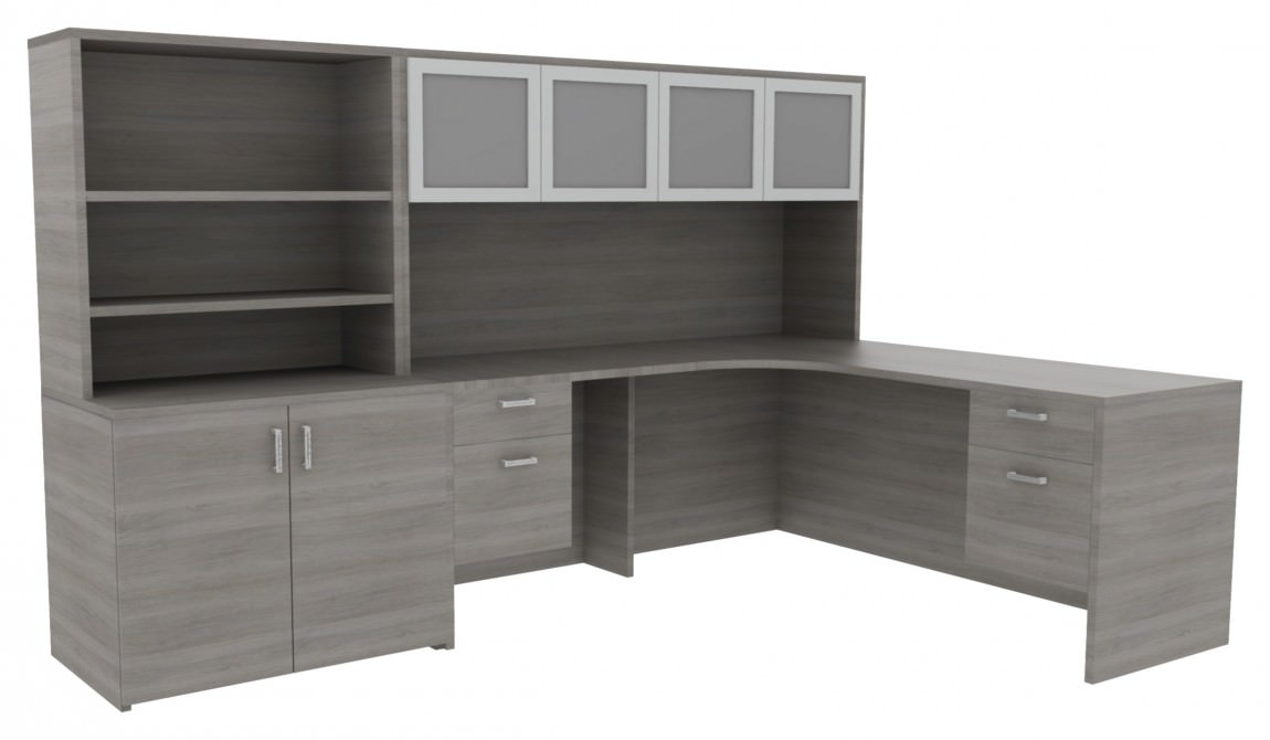 Valley Gray L Shaped Computer Desk | Amber by Cherryman