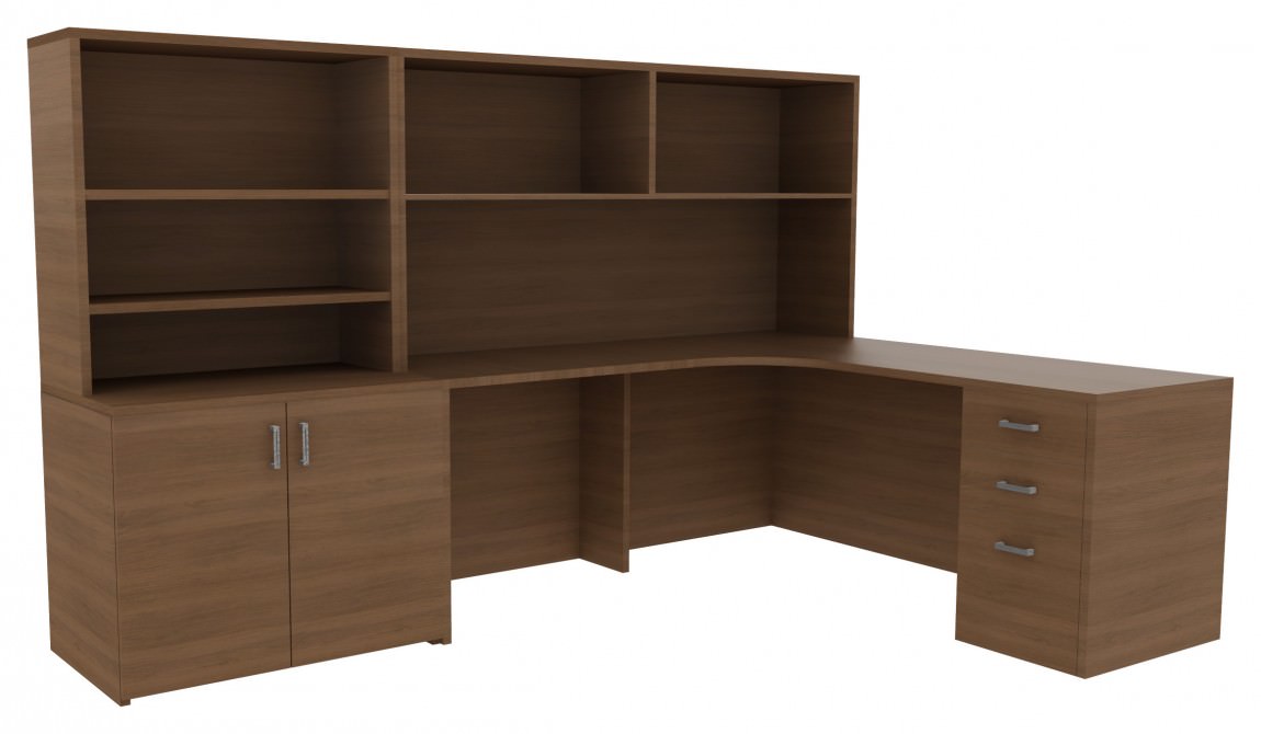 Black Cherry Corner Desk with Shelves | Amber by Cherryman