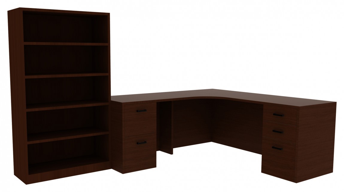 Sienna Mahogany Desk with Bookcase | Amber by Cherryman