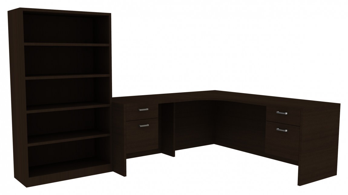 Black Cherry Desk with Bookcase | Amber by Cherryman