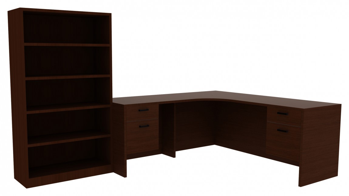 Sienna Mahogany Desk with Bookcase | Amber by Cherryman