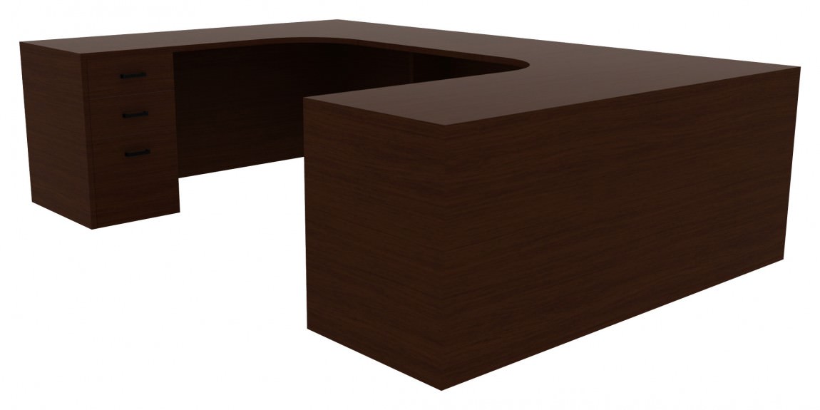 Sienna Mahogany U Shaped Desk | Amber by Cherryman