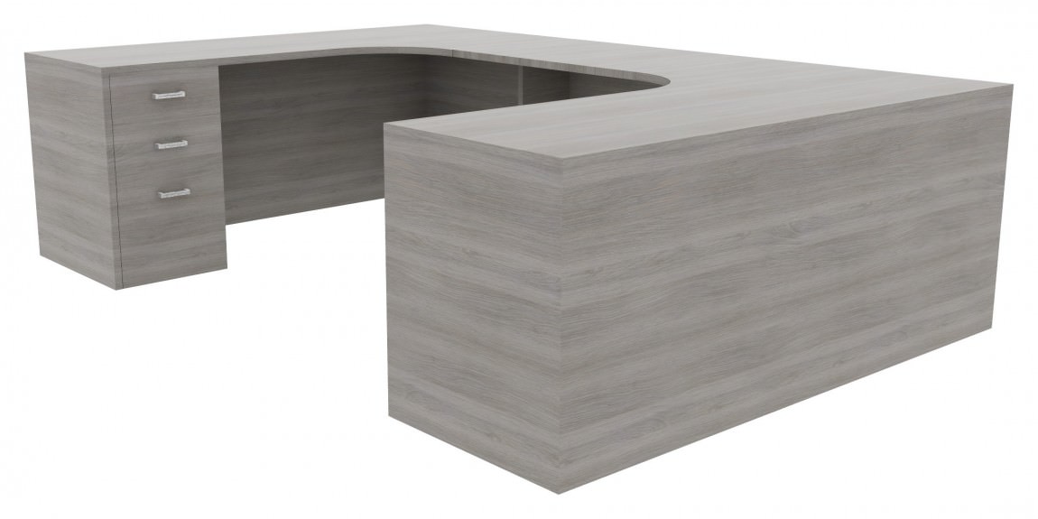 Sienna Mahogany U Shaped Desk | Amber by Cherryman