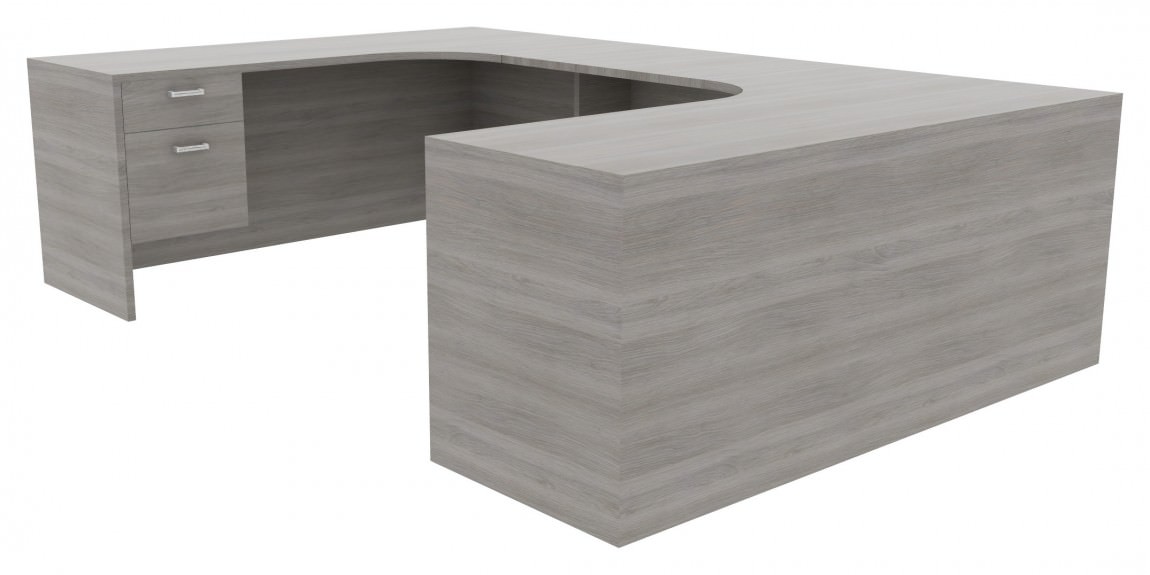Valley Grey U Shape Desk | Amber by Cherryman
