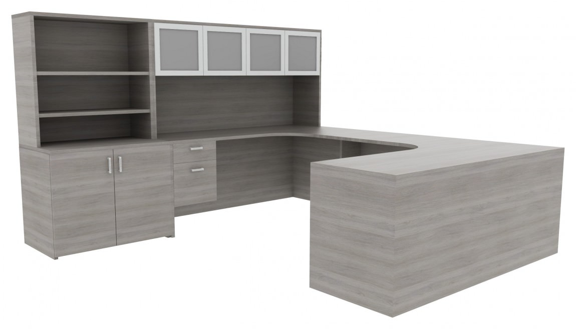 Black Cherry Modern Desk with Storage | Amber by Cherryman