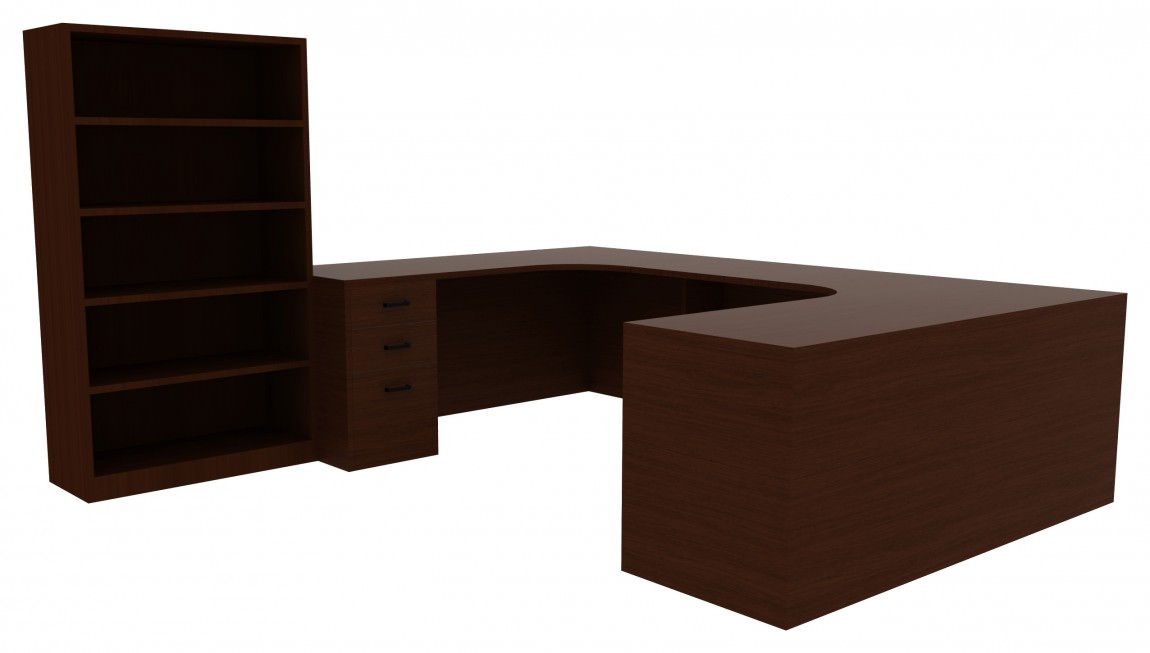 Sienna Mahogany Desk with Bookcase | Amber by Cherryman