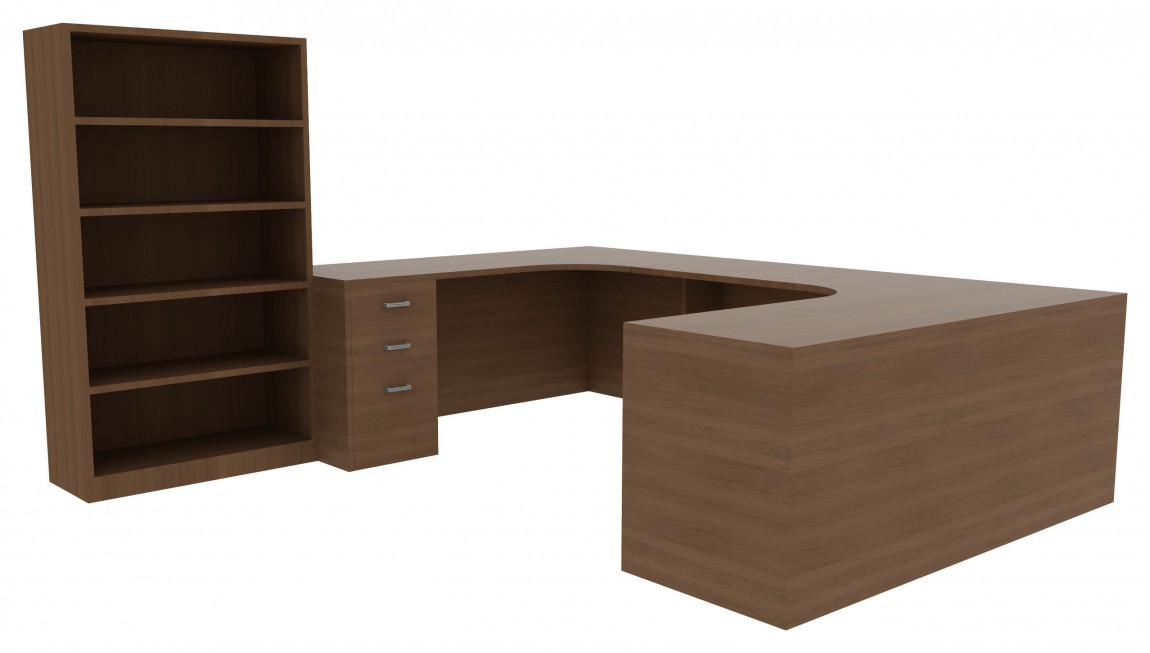 Sienna Mahogany Desk with Bookcase | Amber by Cherryman