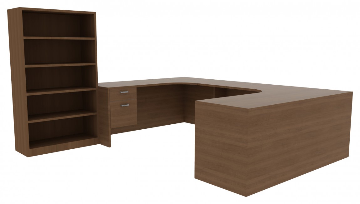 Valley Gray Bookcase Desk Combo | Amber by Cherryman