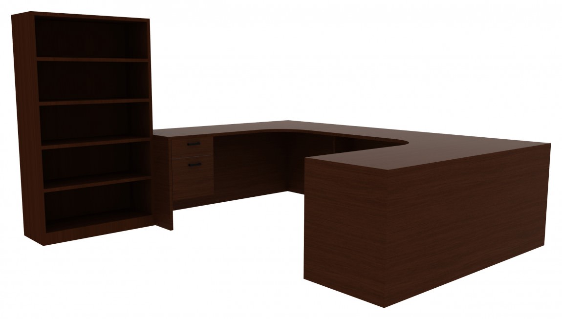 Valley Gray Bookcase Desk Combo | Amber by Cherryman
