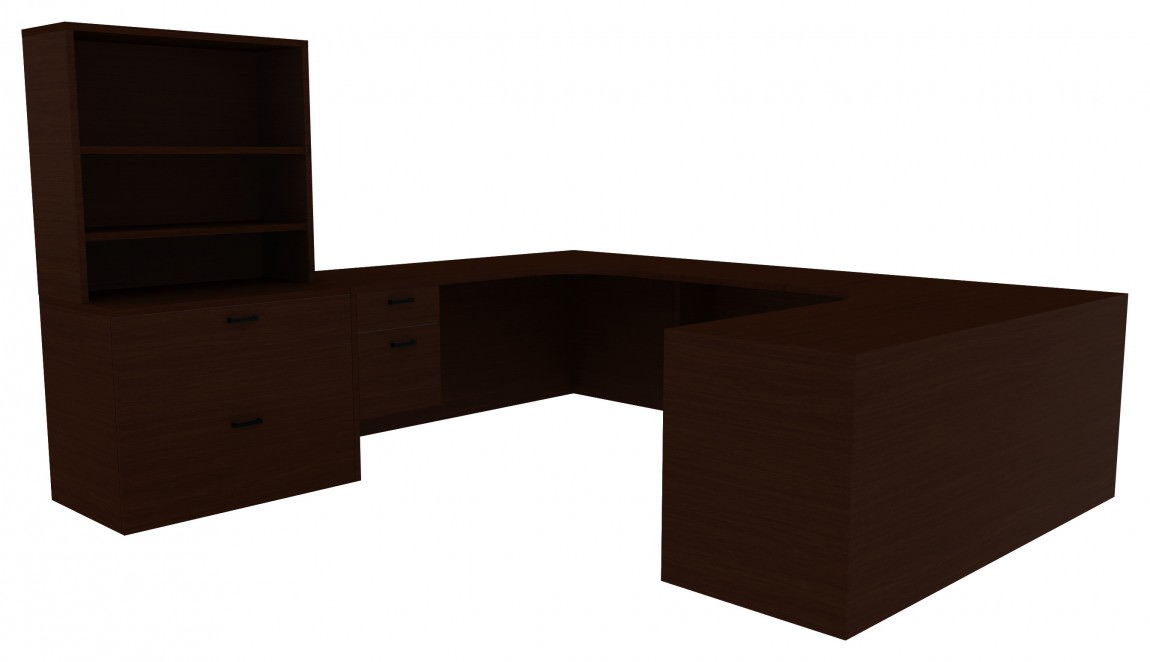 Sienna Mahogany Modern Desk with Drawers | Amber by Cherryman