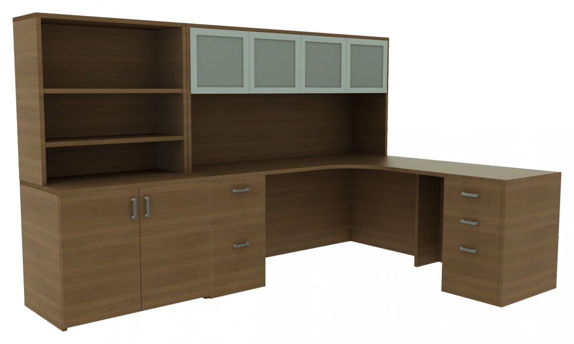 Sienna Mahogany L Shaped Computer Desk | Amber by Cherryman