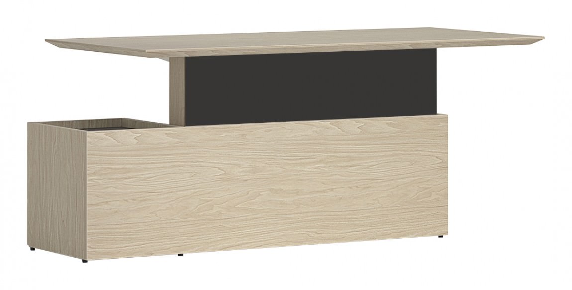 L Shaped Sit Stand Desk with Storage | Nex by Groupe Lacasse