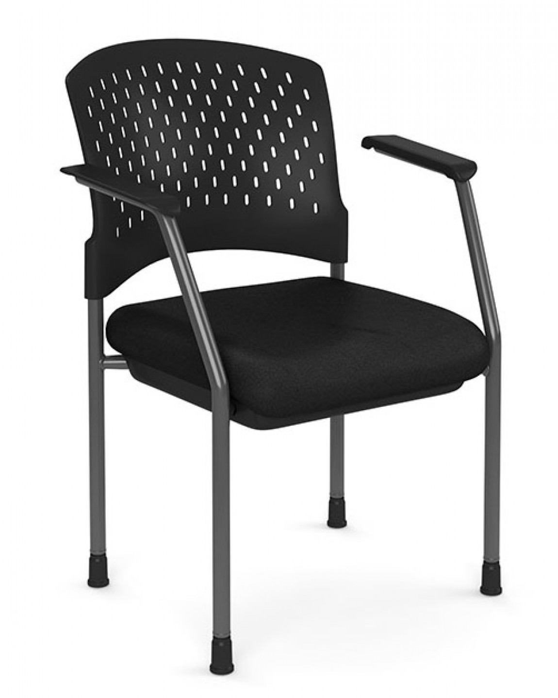 Black Stacking Guest Chair with Arms | Arc by Performance Furnishings