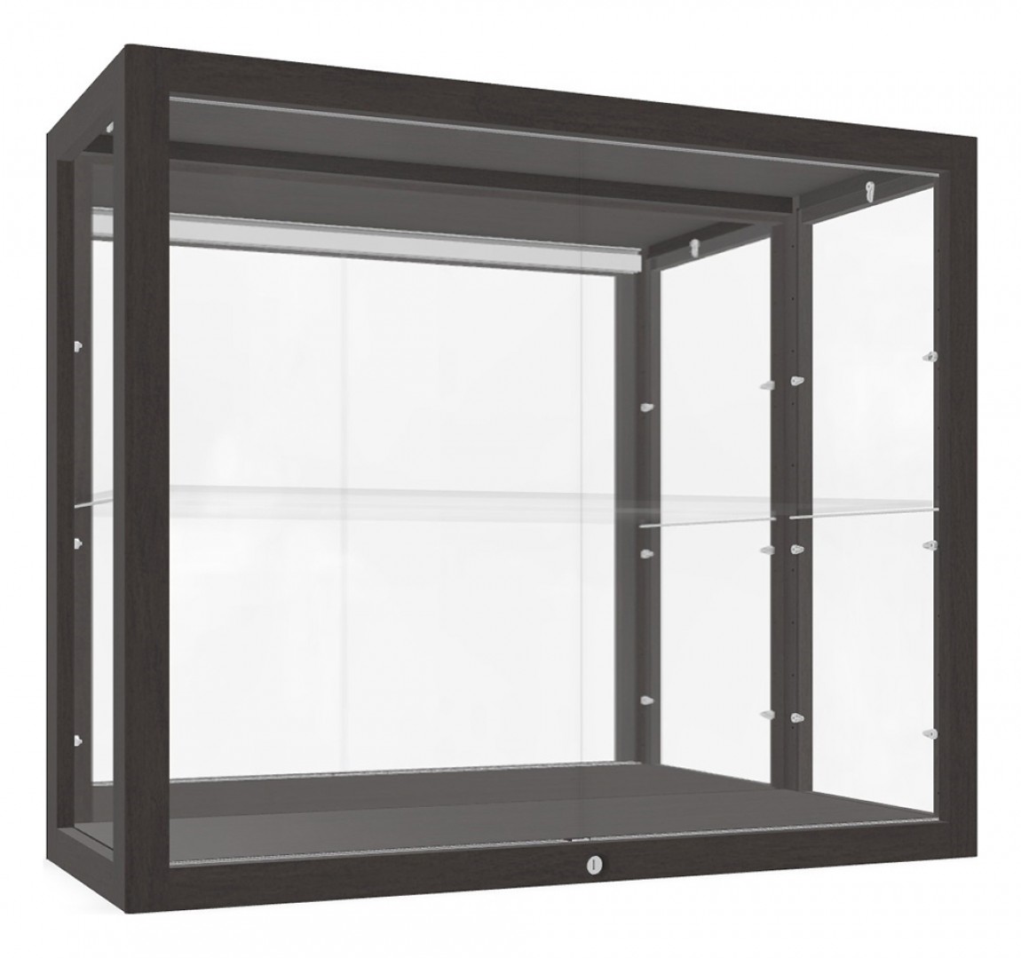 Wall Mounted Display Case with Wood Frame - 36" x 30"