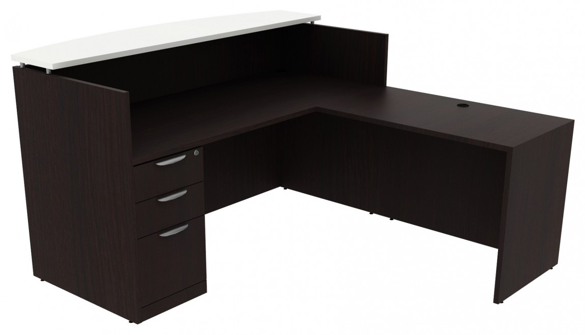 Cherry Modern Reception Desk | PL Laminate by Performance Furnishings