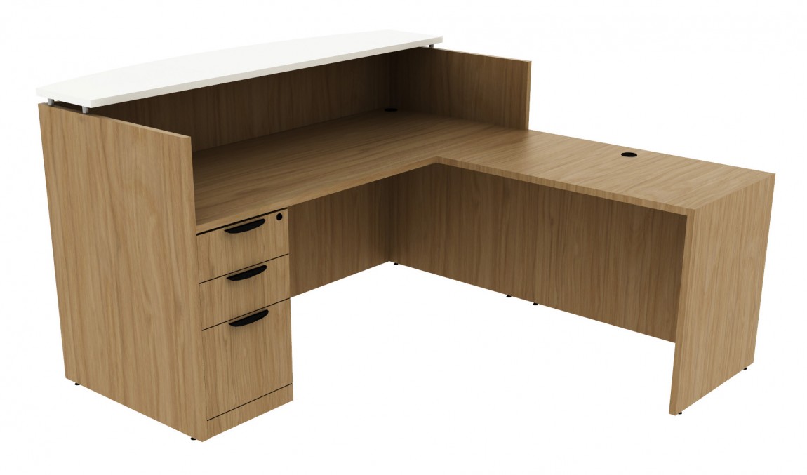 Modern Walnut Modern Reception Desk | PL Laminate by Performance ...