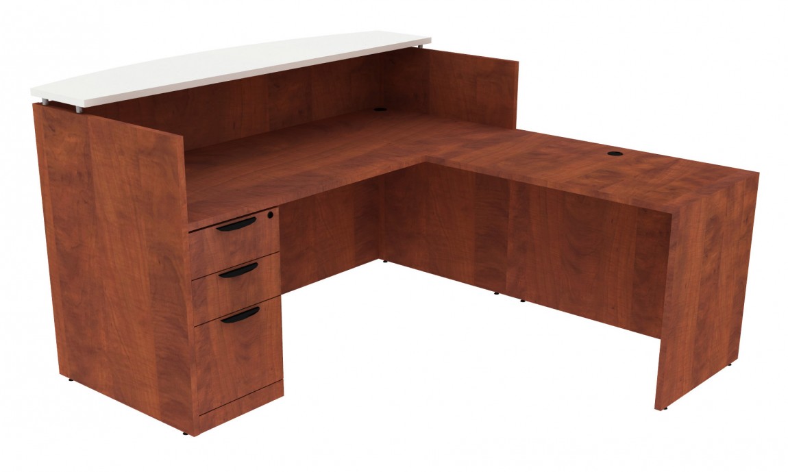 Modern Walnut Modern Reception Desk | PL Laminate by Performance ...