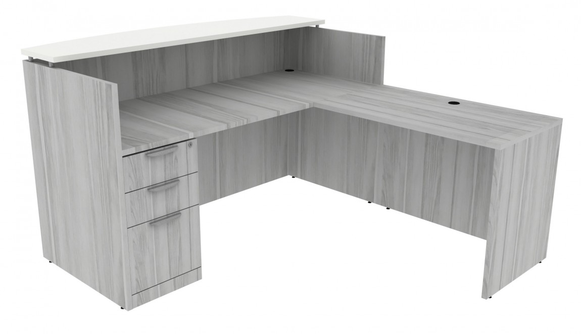 Newport Gray Modern Reception Desk | PL Laminate by Performance Furnishings