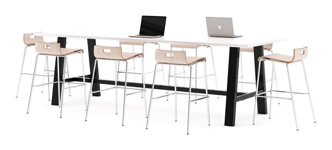Designer White Counter Height Table And Chairs Set Midtown By KFI Studios Designer White Counter Height Table And Chairs Set Midtown By KFI Studios