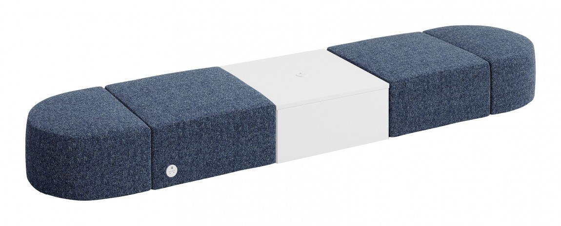 Modular Bench Seating with Power Outlets | Conversa by KFI Studios