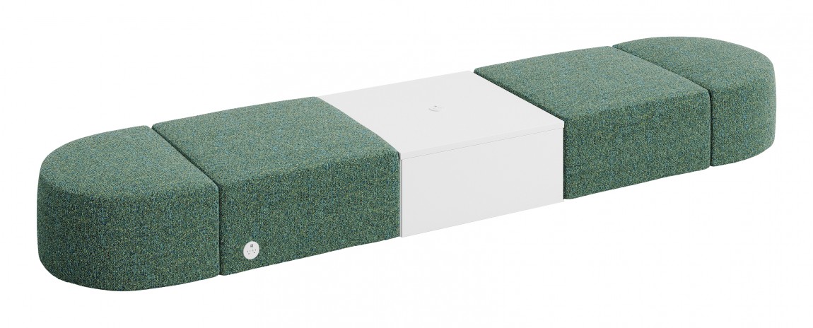 Modular Bench Seating with Power Outlets | Conversa by KFI Studios